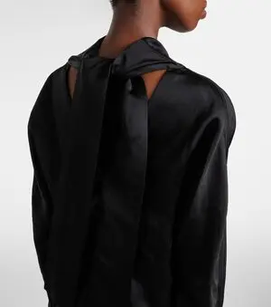 TOTEME Draped Satin Blouse - Black
