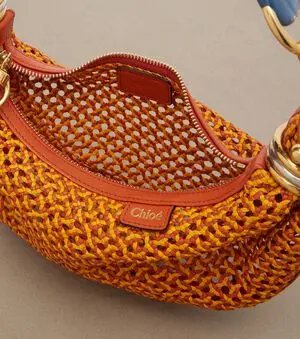 Chloé Small Woven Leather Shoulder Bag - Orange