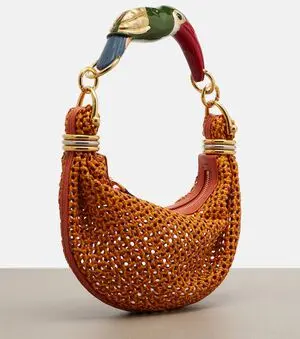 Chloé Small Woven Leather Shoulder Bag - Orange