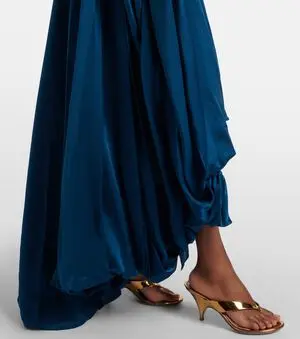 Zimmermann Alchemy Gathered Silk Satin Maxi Dress