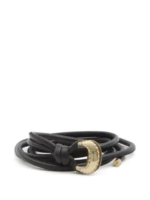 GOLDEN GOOSE Belt New Tex Hook Tubolar Nappa Leather Body With Metal End Caps - Black