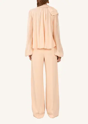 Aiste Hong Ruffle Collar Chiffon Blouse - Peach