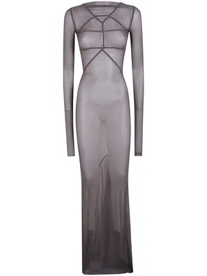Rick Owens Temple Gown Long Dress - Gray