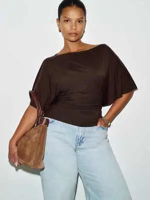 REFORMATION Avery Knit Top - Brown