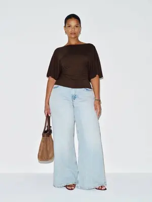 REFORMATION Avery Knit Top - Brown