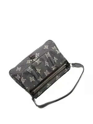 Celine 2000s Printed Denim Shoulder Bag