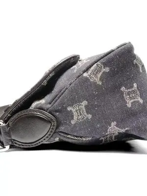 Celine 2000s Printed Denim Shoulder Bag