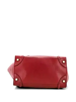 Celine Luggage Bag Smooth Leather Mini Tote - Red