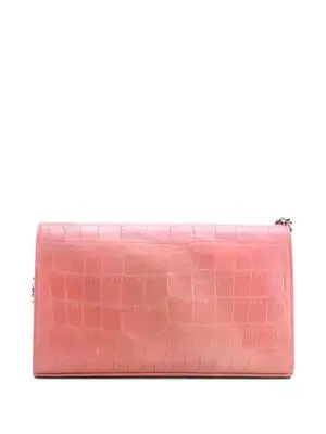 Saint Laurent Classic Monogram Wallet On Chain Crocodile Embossed Leather Small Crossbody Bag