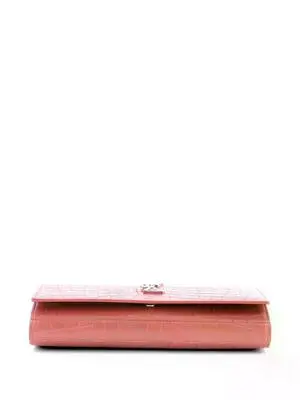 Saint Laurent Classic Monogram Wallet On Chain Crocodile Embossed Leather Small Crossbody Bag