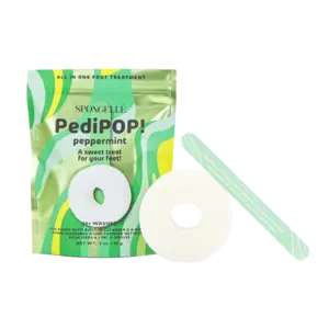SPONGELLE Pedipop! Pedi Buffer & Nail File Body Wash Infused Exfoliating Foot Heel Scrub - Peppermint