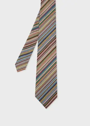 Paul Smith Signature Stripe Silk Neck Tie - Multicolour