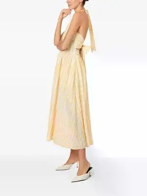 Rosie Assoulin Halter Check Midi Dress - Yellow