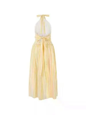 Rosie Assoulin Halter Check Midi Dress - Yellow