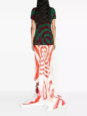 Dries Van Noten Printed Silk Maxi Skirt