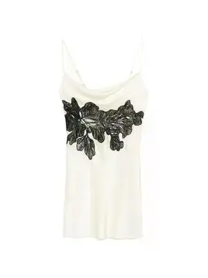 Patrizia Pepe Lace-detail Mini Dress - Neutrals