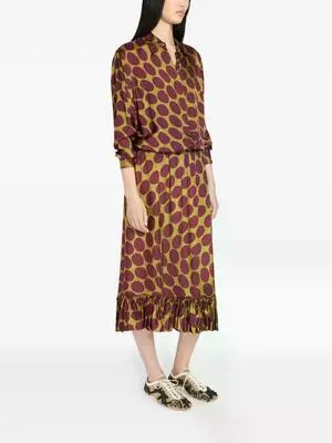 Dries Van Noten Printed Ruffled Skirt