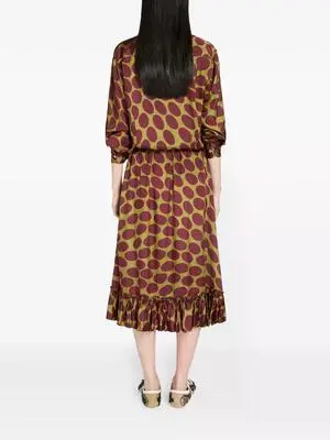 Dries Van Noten Printed Ruffled Skirt