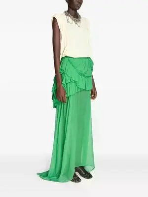 Dries Van Noten Ruffled Silk Skirt