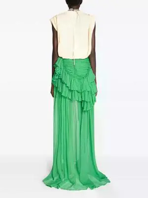 Dries Van Noten Ruffled Silk Skirt