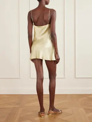 Carine Gilson Lace-trimmed Silk-satin Slip