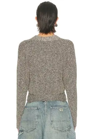 R13 Split Hem Ribbed Cardigan
