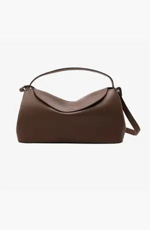 TUSK Tusk Ani Satchel In Italian Pebble Grain Leather Espresso
