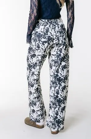 COLOURFUL REBEL Tinsley Cow Denim Worker Pant
