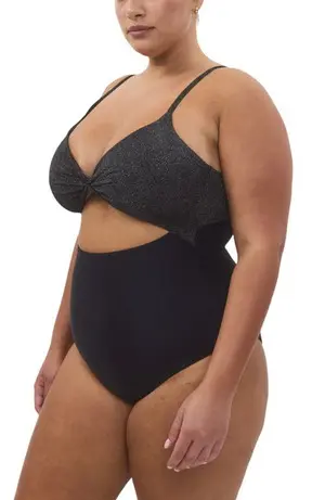 BILIBLOND Lurex One-piece Swimsuit With V-neck And Cut-out Detail