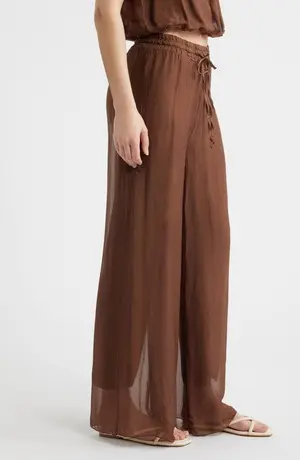 Deluc Strada Wide Leg Drawstring Pants - Chocolate