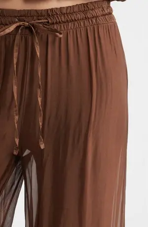 Deluc Strada Wide Leg Drawstring Pants - Chocolate