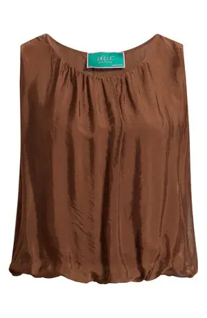 Deluc Strada Bubble Sleeveless Top - Chocolate