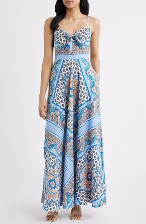 Eliza J Tie Front Maxi Sundress