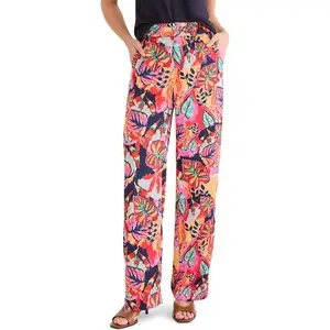 NIC+ZOE Kauai Garden Wide Leg Pants - Red Multi