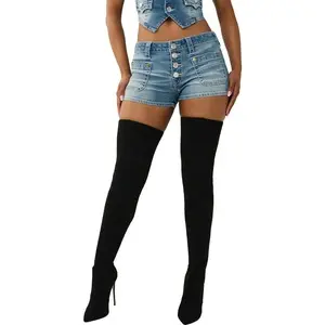 True Religion Patch Pocket Denim Shorts