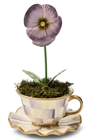 MACKENZIE-CHILDS Teacup Pansy - Violet