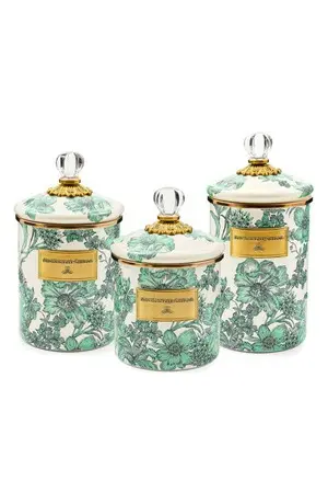 MACKENZIE-CHILDS English Garden Medium Enameled Steel Canister