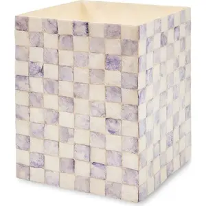 MACKENZIE-CHILDS Check Capiz Waste Bin - Violet