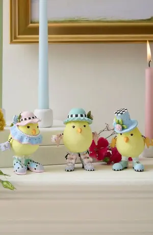 MACKENZIE-CHILDS Patience Brewster Set Of 3 Chick Figurines