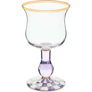 MACKENZIE-CHILDS Check Wine Glass - Violet