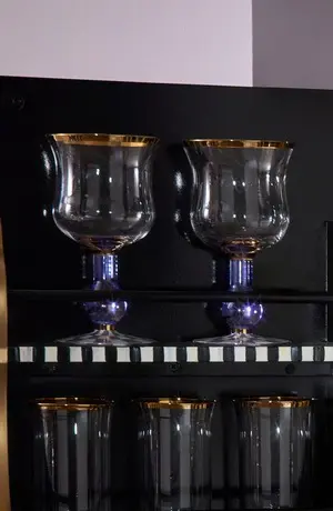 MACKENZIE-CHILDS Check Wine Glass