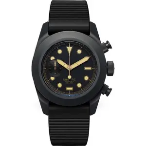 UNIMATIC Fixed Bezel Chronograph Silicone Strap Watch - Black