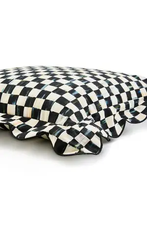MACKENZIE-CHILDS Courtly Check Reversible Scallop Lumbar Pillow