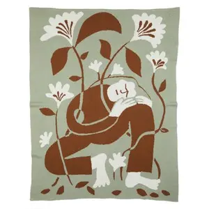 BIQUETTE Grow Knit Throw Blanket Jade
