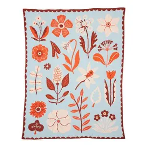 BIQUETTE Petals Knit Throw Blanket - Afternoon Sun