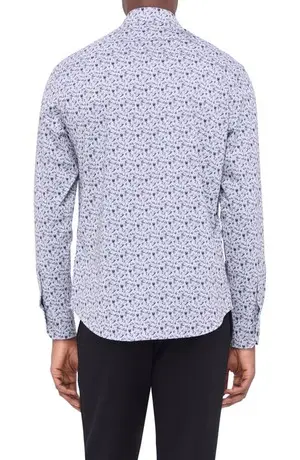 Bugatchi Jimmy Ooohcotton® Cocktail Print Button-up Shirt - Zinc