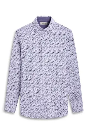 Bugatchi Jimmy Ooohcotton® Cocktail Print Button-up Shirt - Zinc