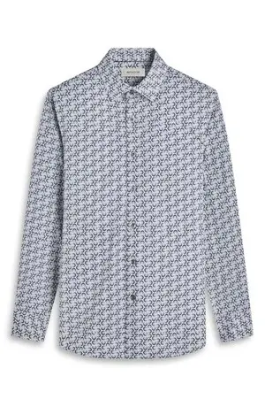 Bugatchi James Ooohcotton® Dot Print Button-up Shirt - Zinc