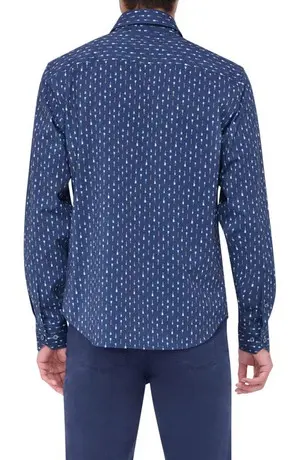Bugatchi Jimmy Ooohcotton® Guitar Print Button-up Shirt - Navy
