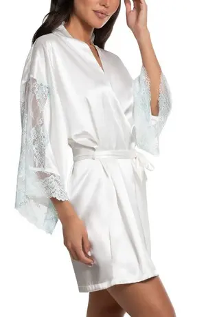 IN BLOOM BY JONQUIL Lillie Lace Trim Satin Wrap - Ivory
